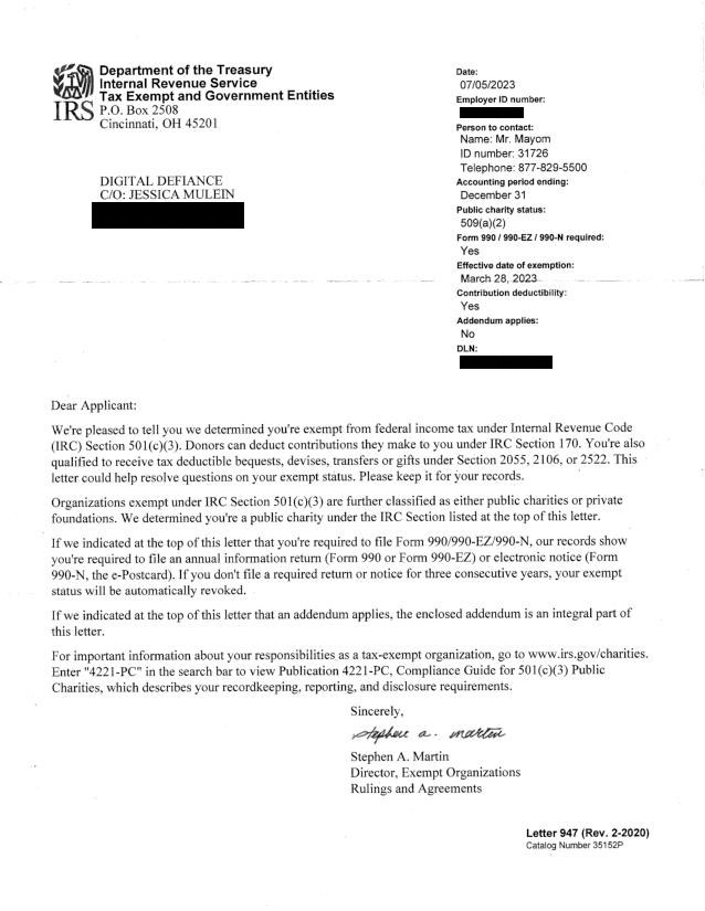 501c3 Official – DigitalDefiance.org